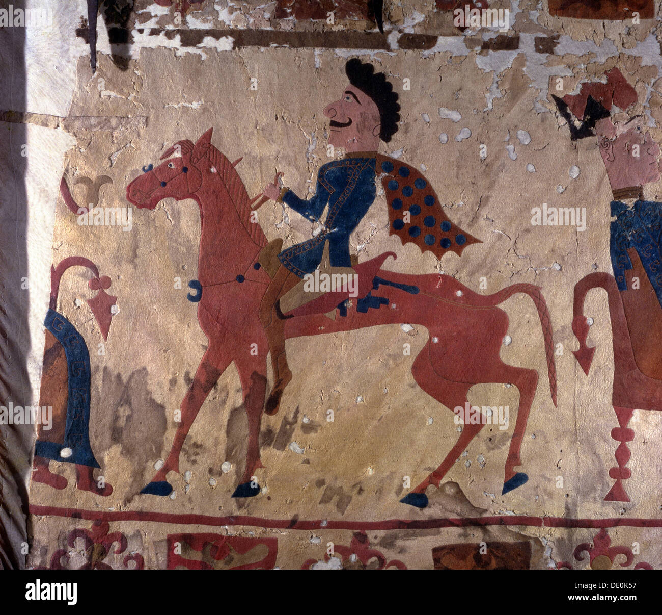 Horseman. Pazyryk felt artifact (Carpet Detail), 5th-4th century BC ...