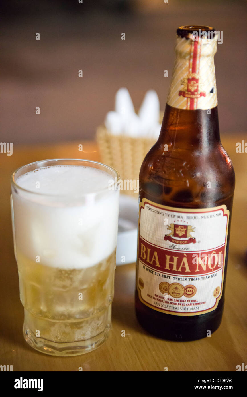 Hanoi beer on the restaurant , Hanoi, Vietnam Stock Photo - Alamy