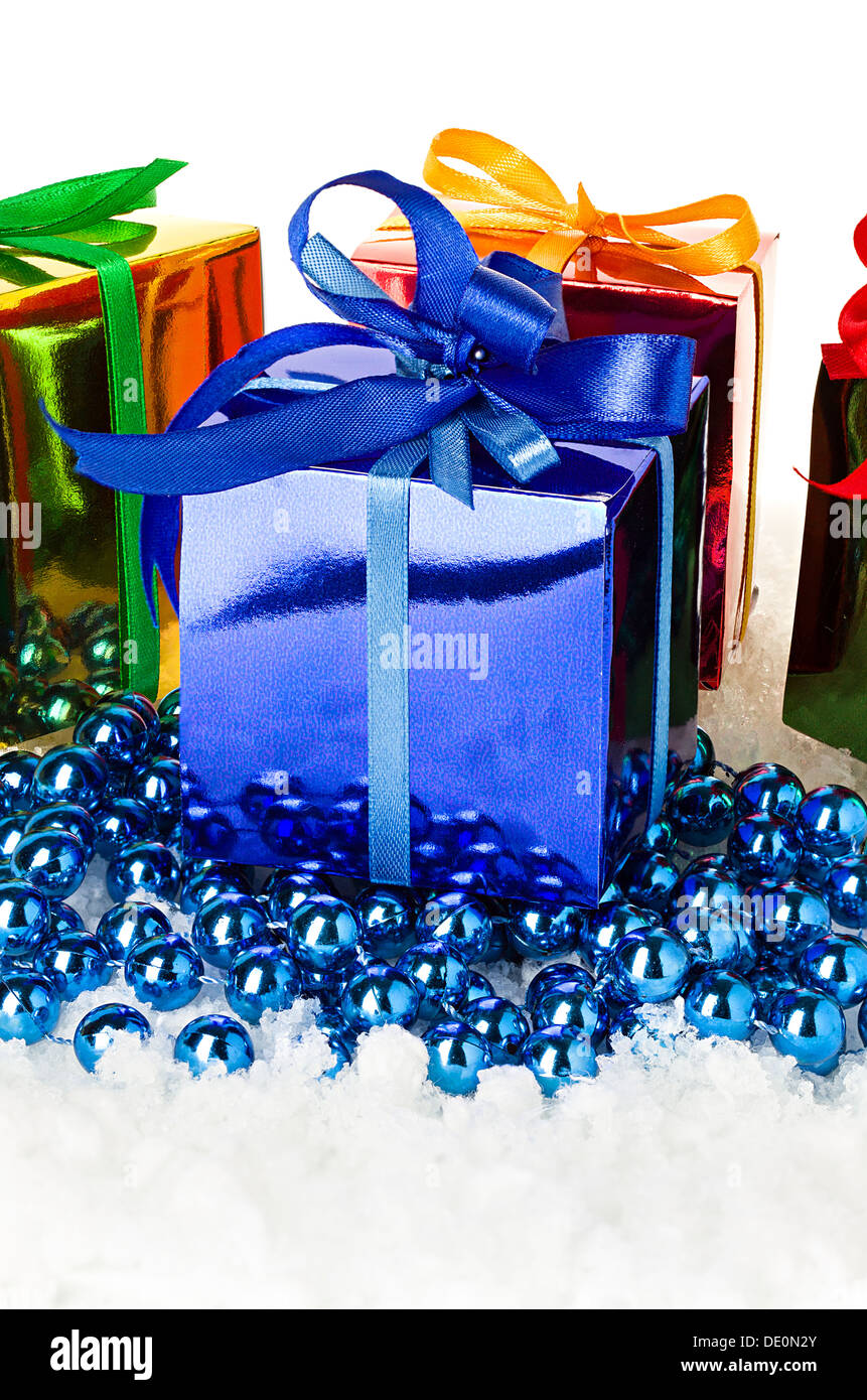 Pile of wrapped presents on white hi-res stock photography and images ...
