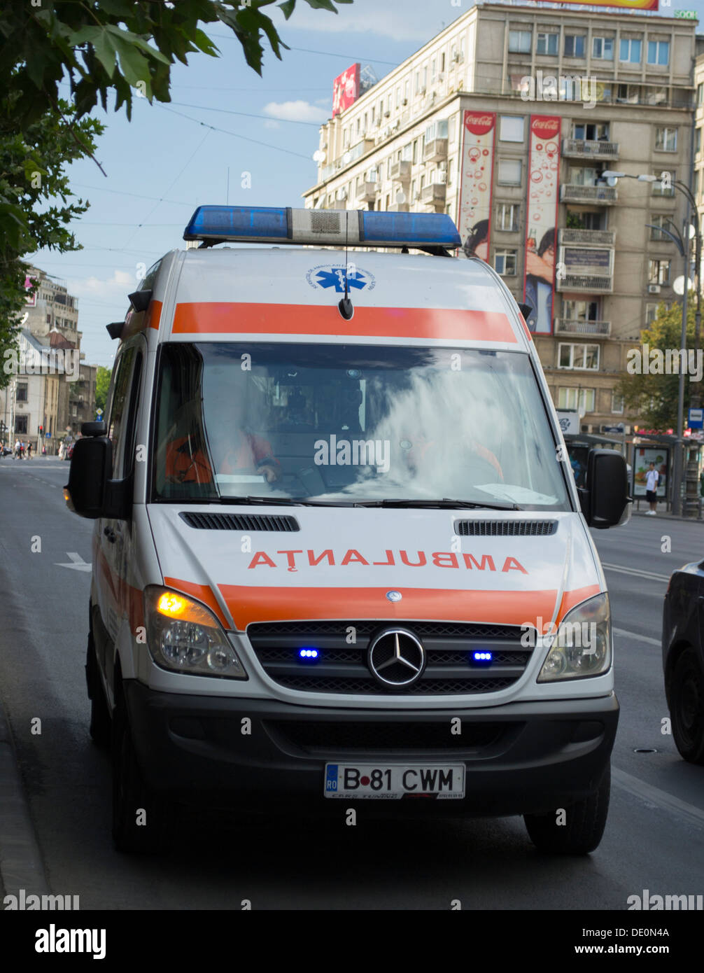 Romanian Mercedes Sprinter ambulance Stock Photo - Alamy