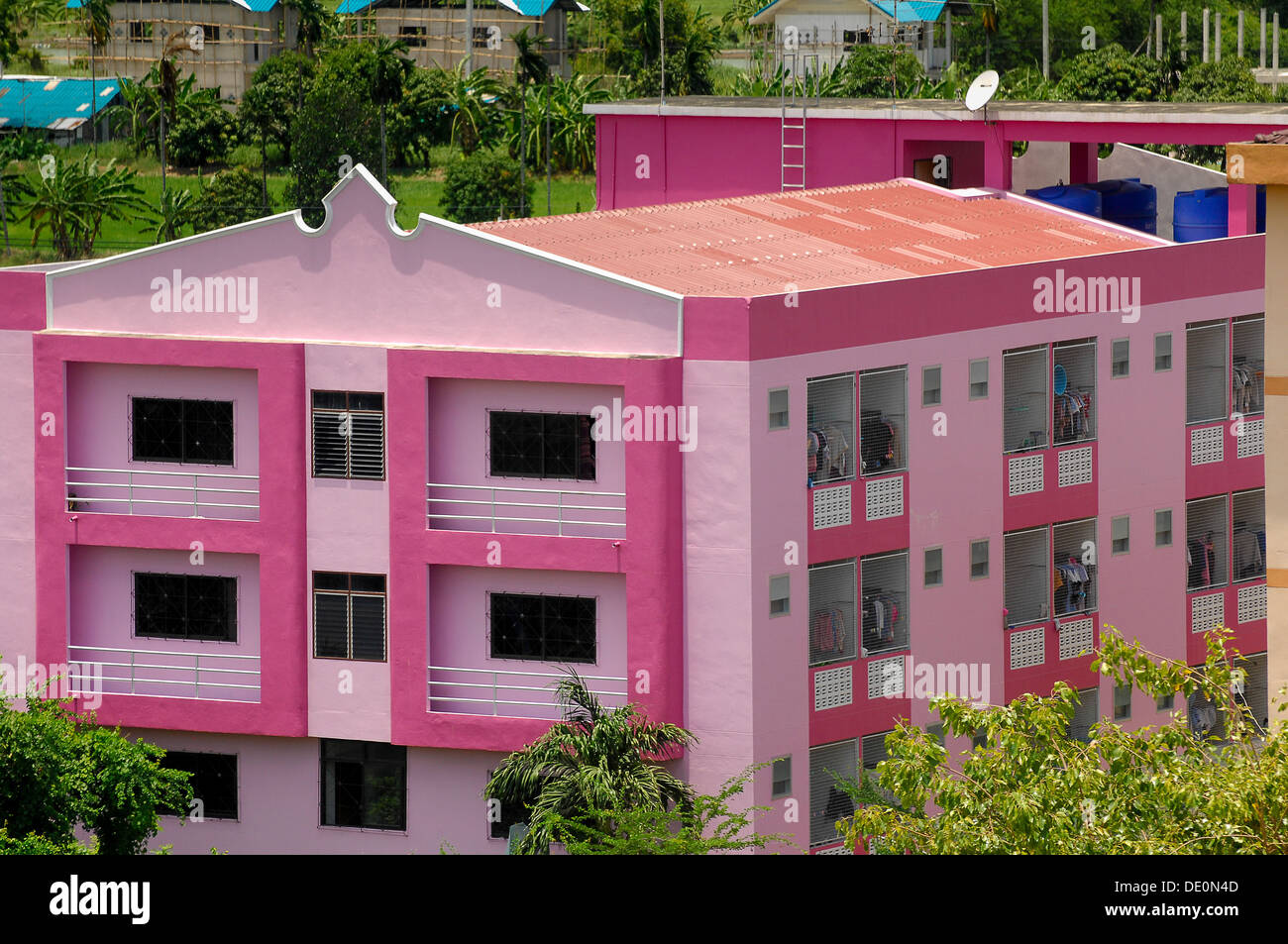 Thai apartment block near bangkok Thailand Stock Photo - Alamy