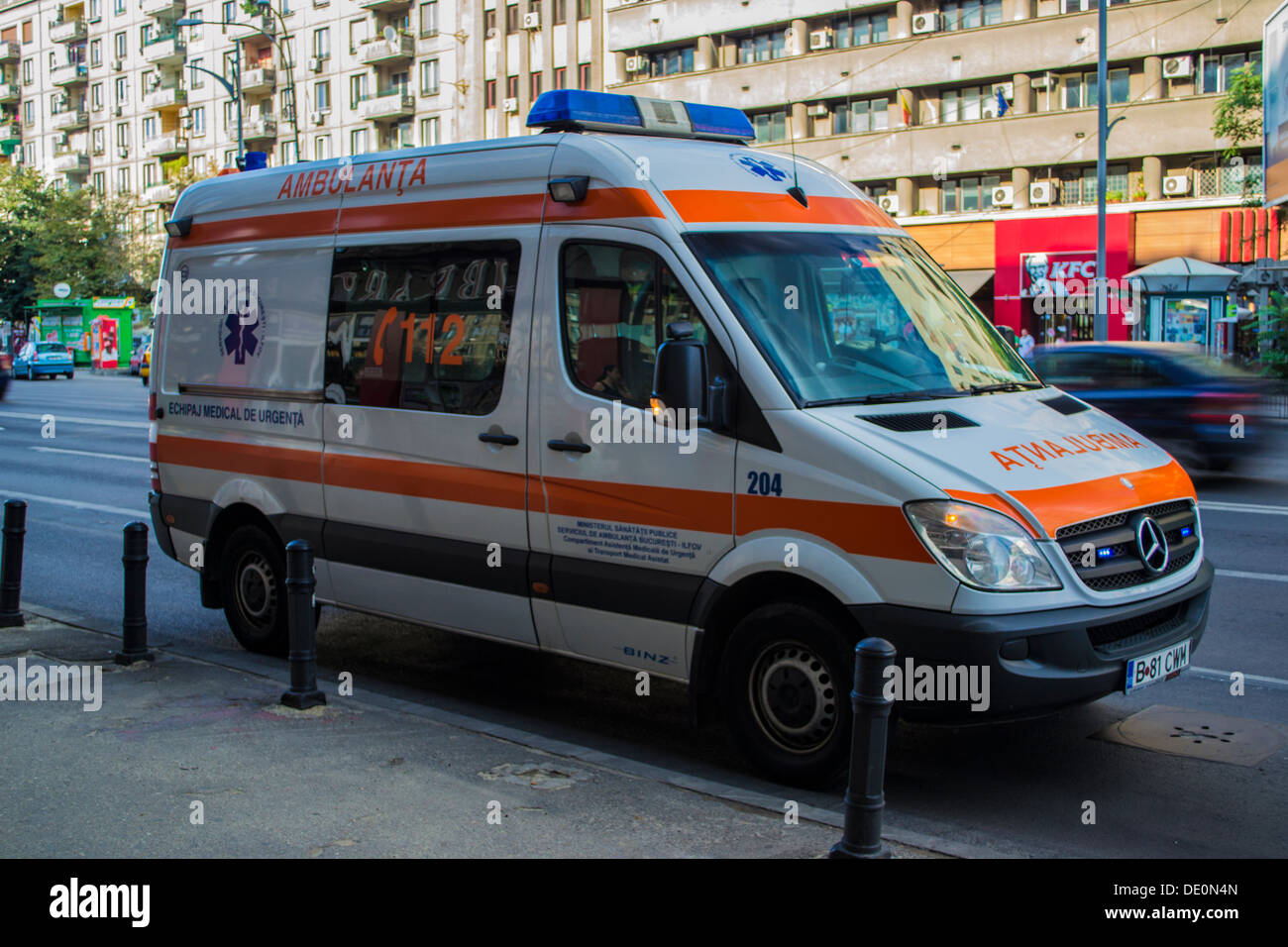 Romanian Mercedes Sprinter ambulance Stock Photo - Alamy