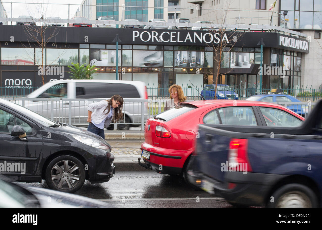 Bumped cars during rush hour Stock Photo - Alamy