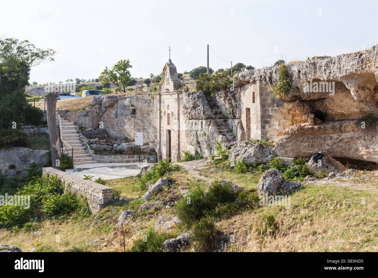 The early Christian Chiesa Rupestre Madonna della Vergini rock church ...