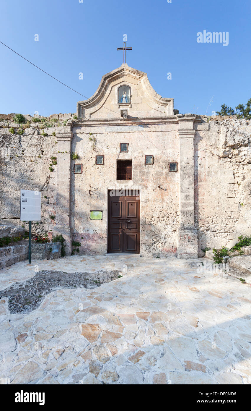 The early Christian Chiesa Rupestre Madonna della Vergini rock church ...