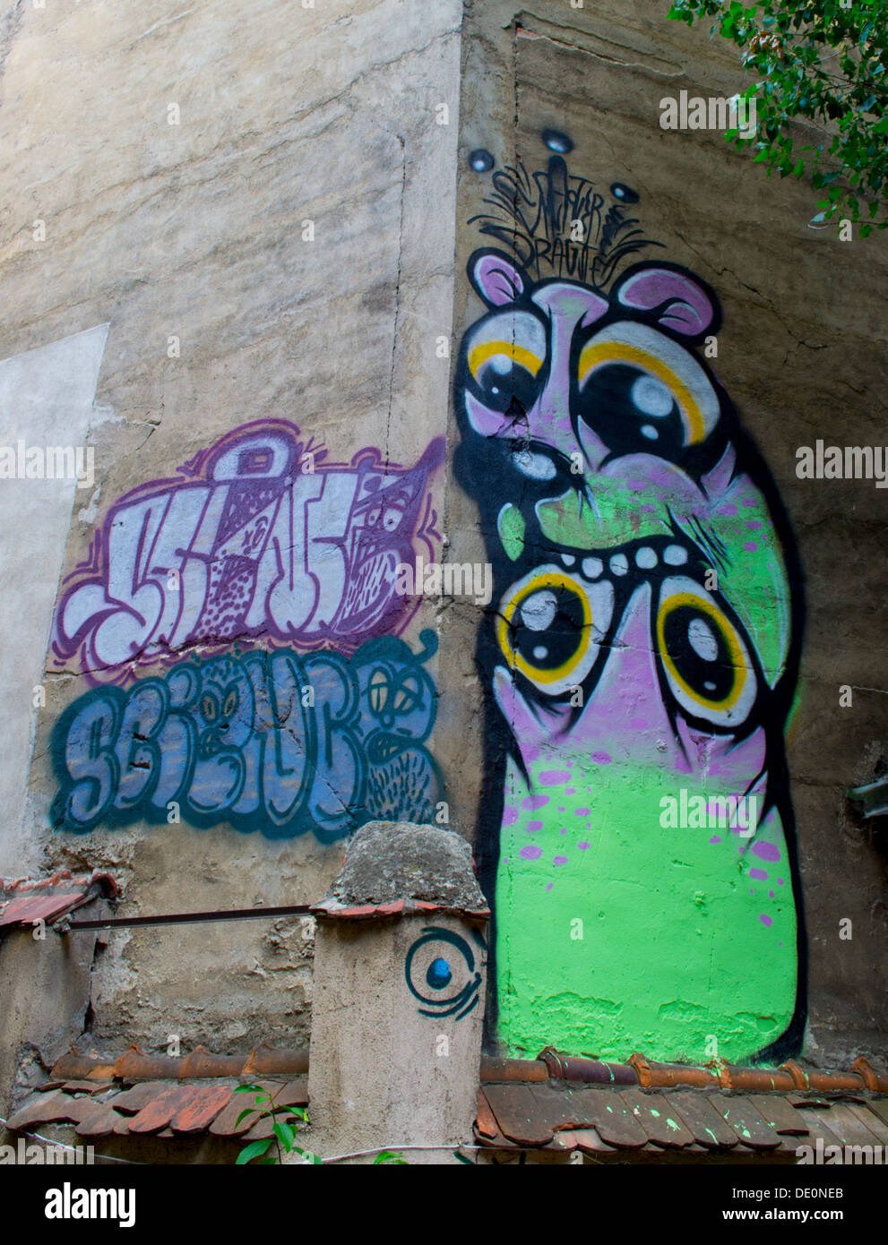 Building painted with graffiti Stock Photo - Alamy