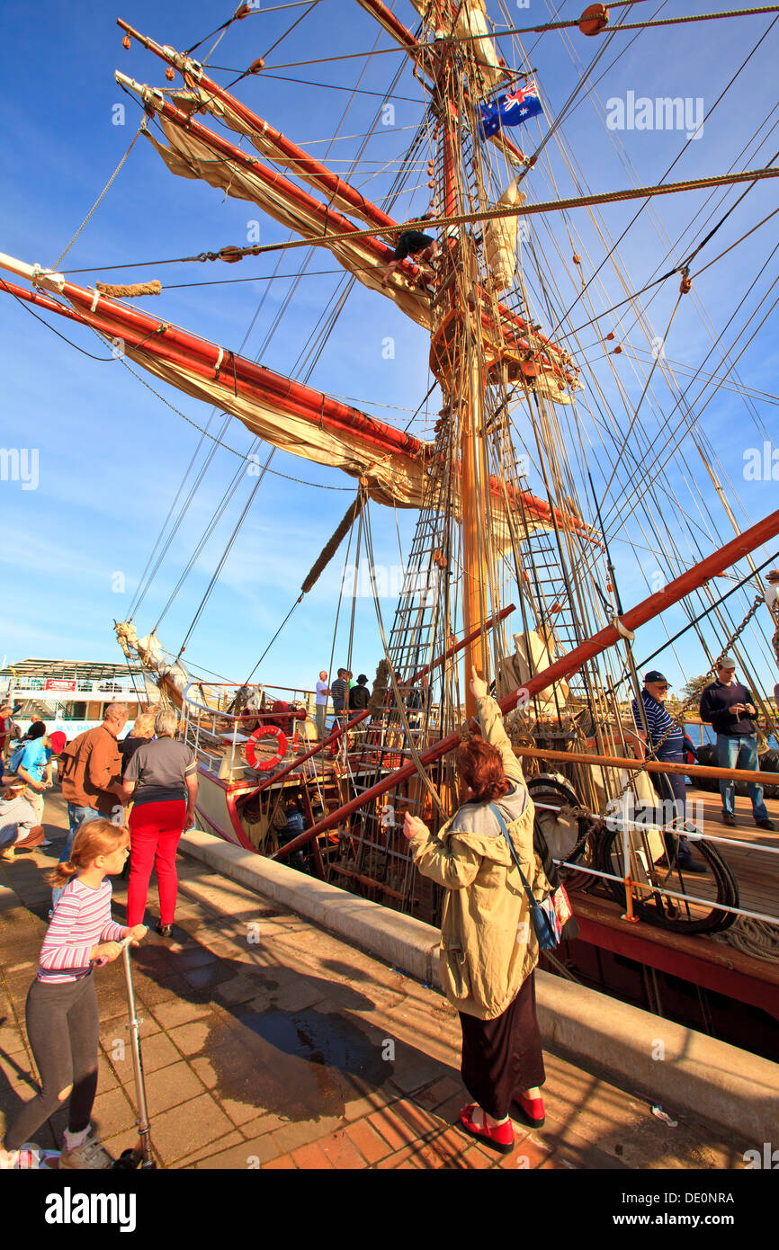 Dutch Tall Ships docked wharf Port River old sailing boats yachts ...