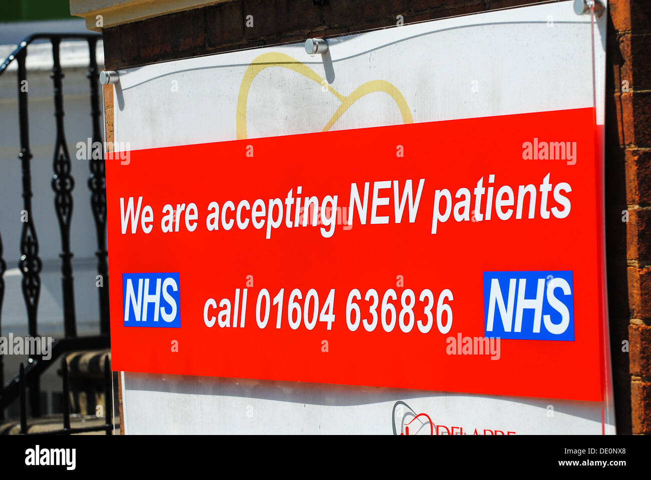 NHS new patient sign Stock Photo - Alamy