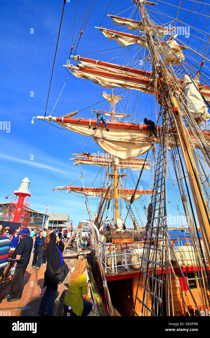 Dutch Tall Ships docked Port River old sailing boats yachts historical ...