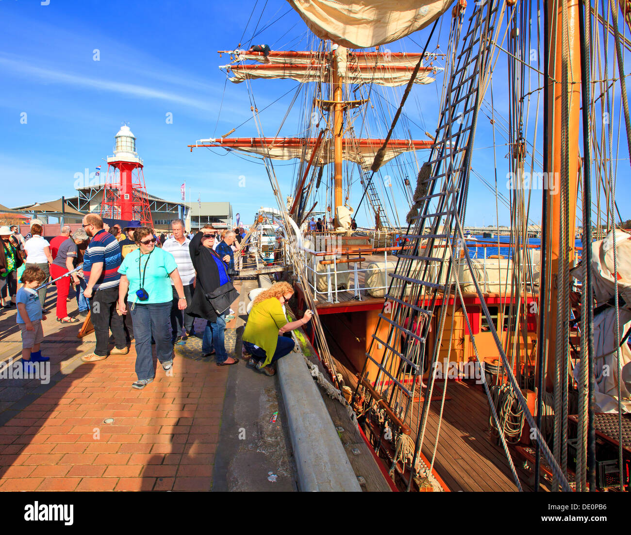 Dutch Tall Ships docked Port River old sailing boats yachts historical ...