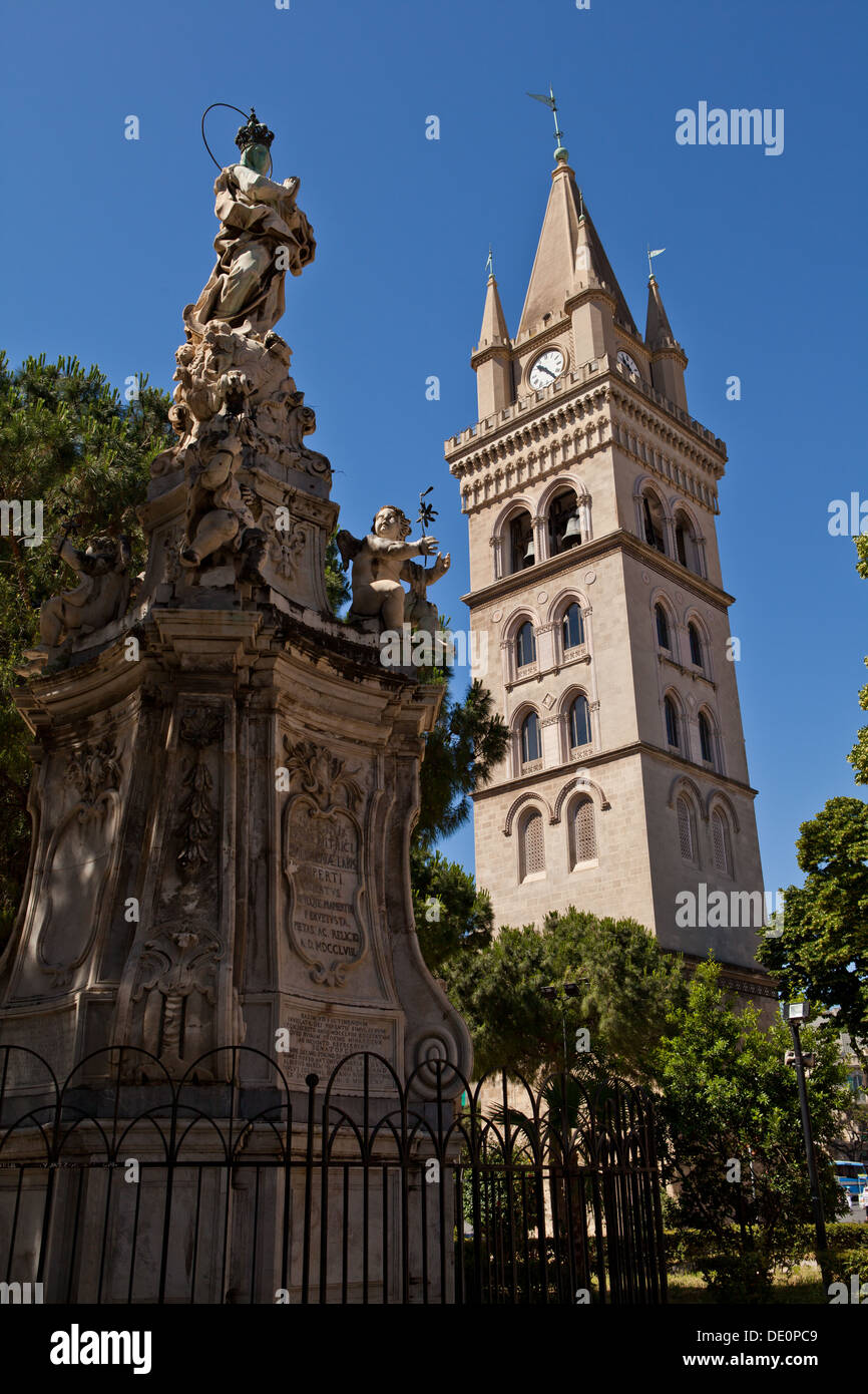 The Cathedral of Messina in the province of Messina, Sicily Stock Photo ...
