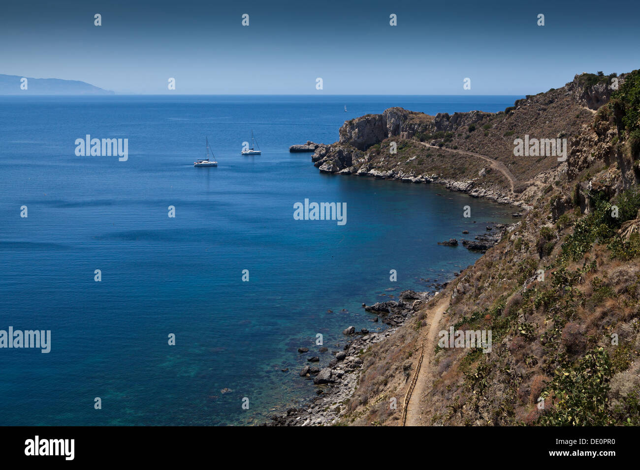 The coastline of Milazzo in the Province of Messina, Sicily Stock Photo - Alamy