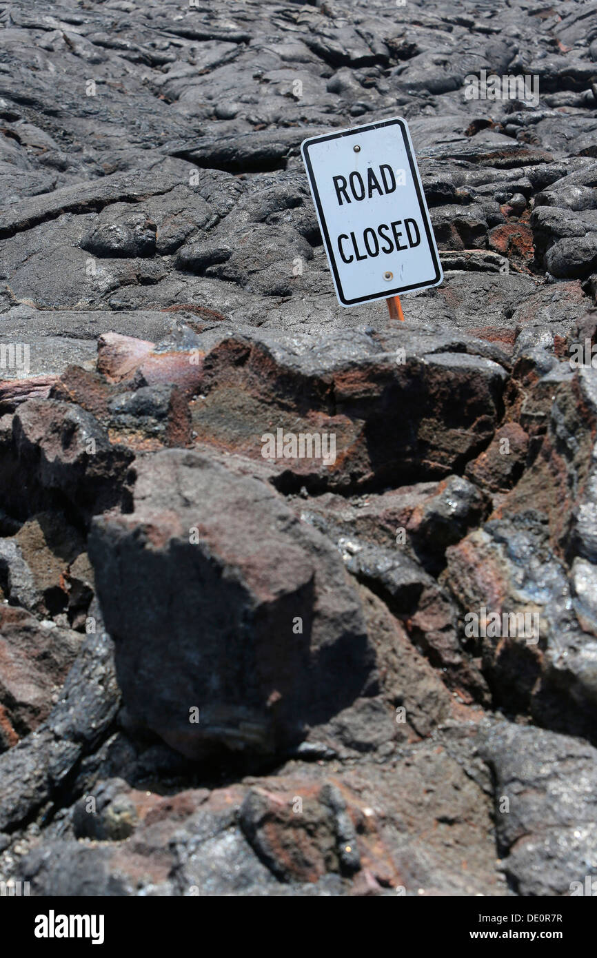 Hawaii lava road sign hi-res stock photography and images - Alamy