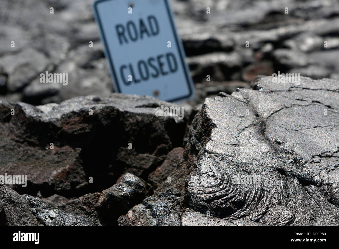 Hawaii lava road sign hi-res stock photography and images - Alamy