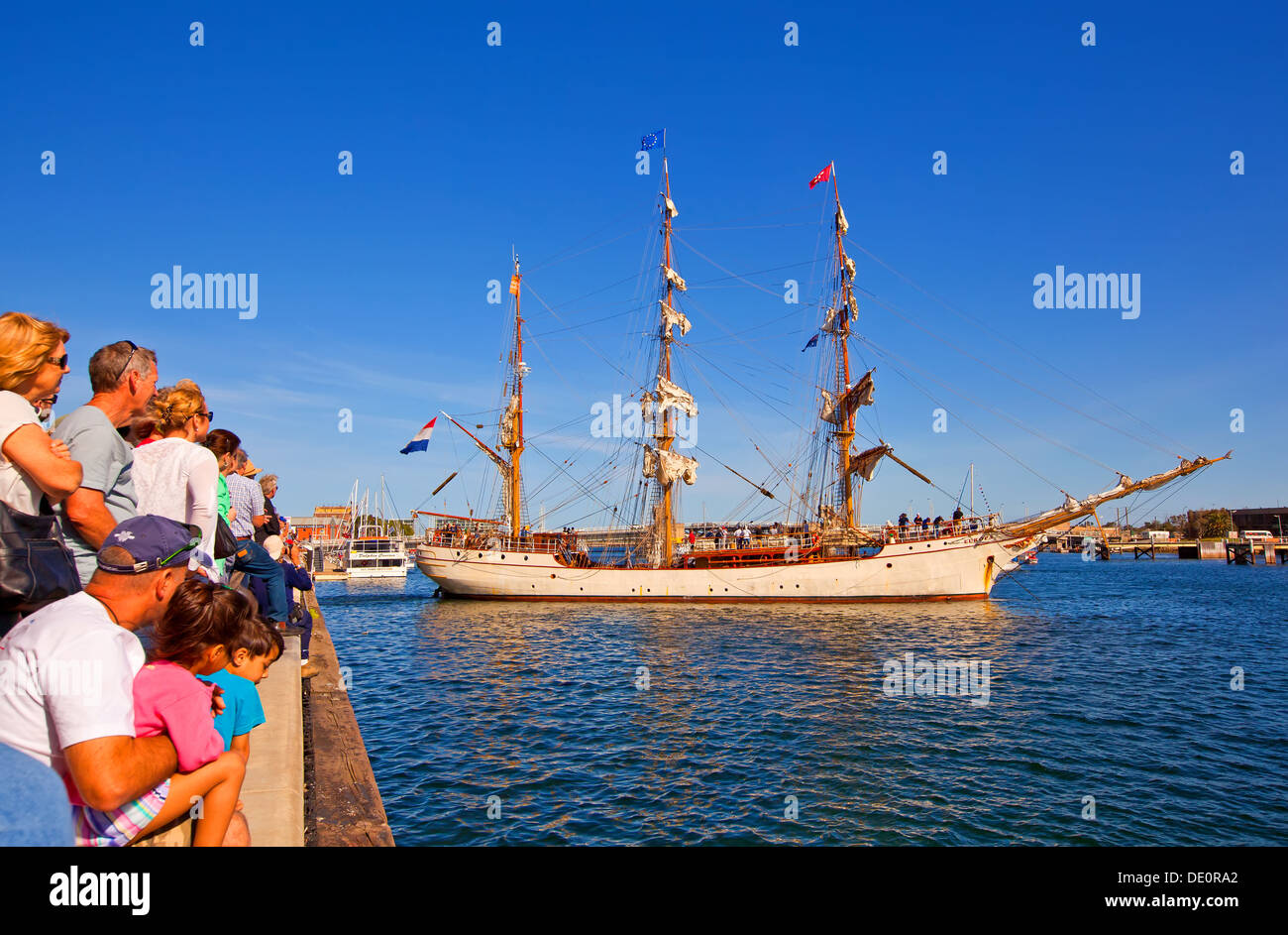 Dutch Tall Ships docked Port River old sailing boats yachts historical ...