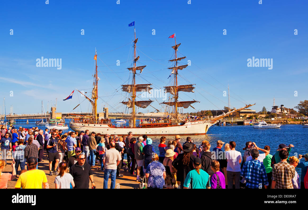 Dutch Tall Ships docked Port River old sailing boats yachts historical ...