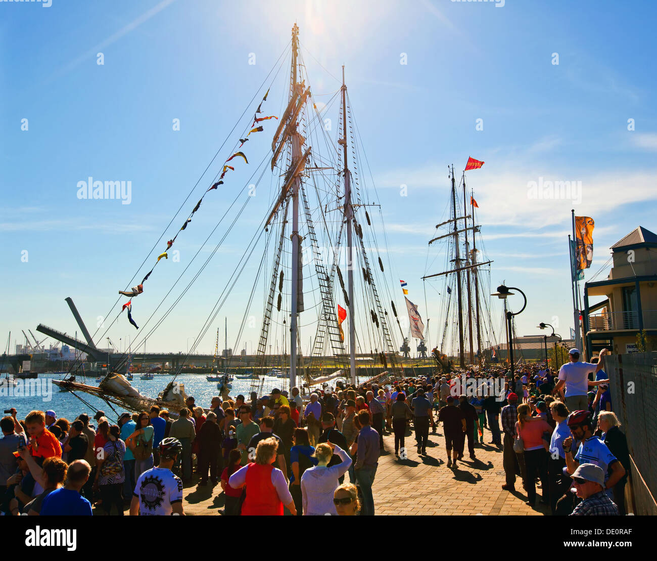 Dutch Tall Ships docked Port River old sailing boats yachts historical ...