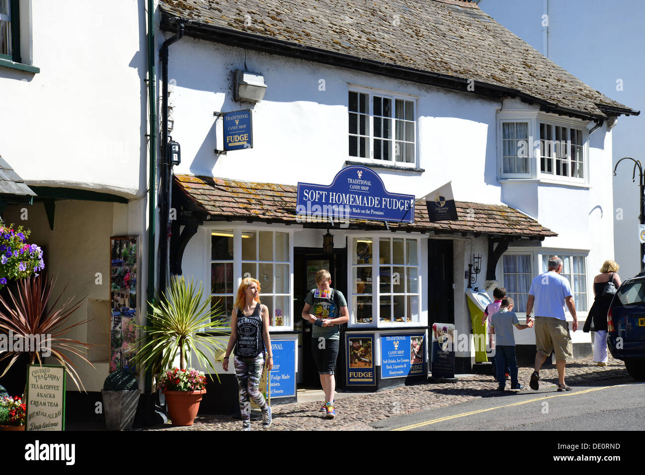 Fudge shop on High Street, Dunster, Somerset, England, United Kingdom ...