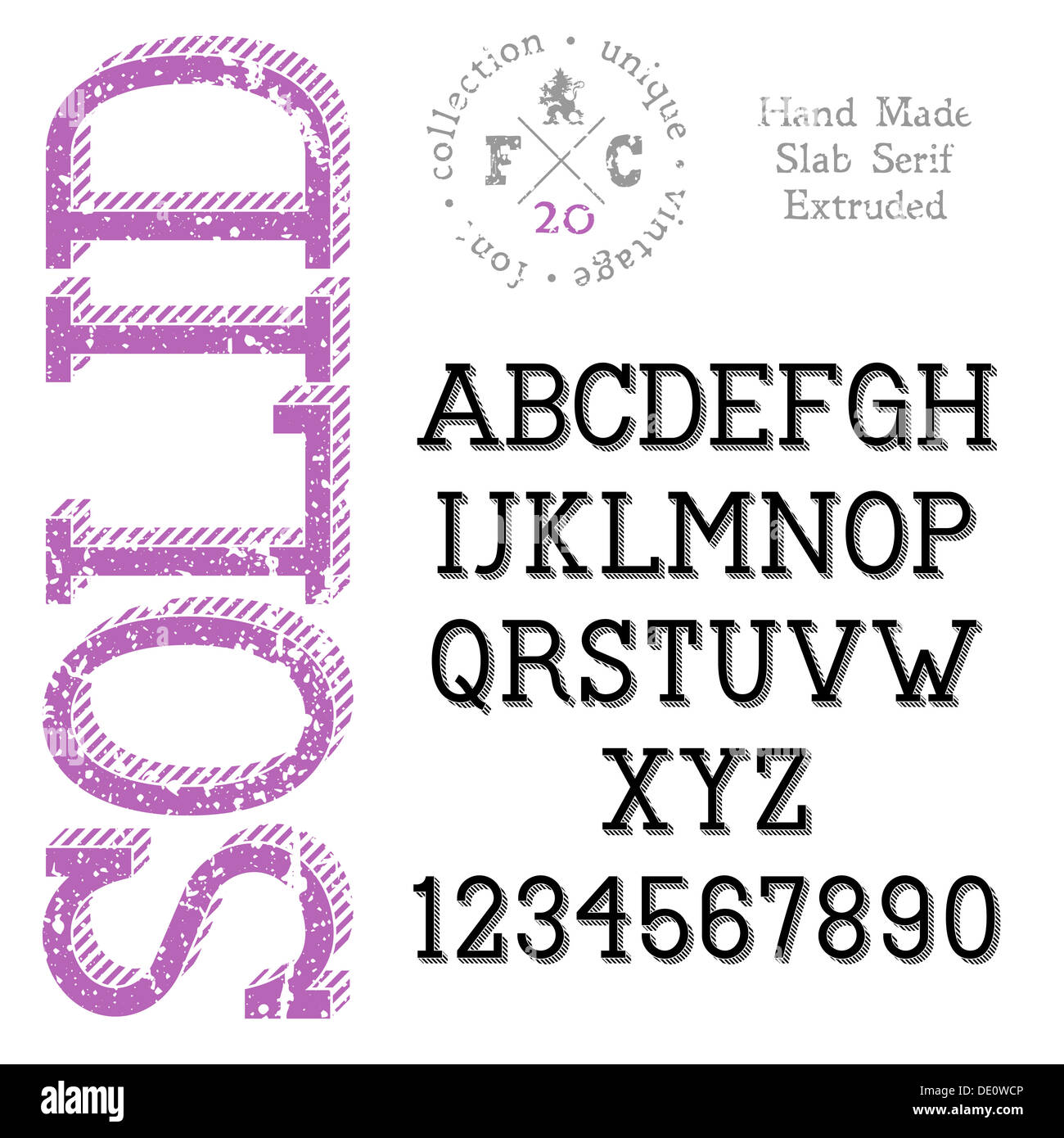 Handmade retro font. 3d extruded type Stock Photo - Alamy