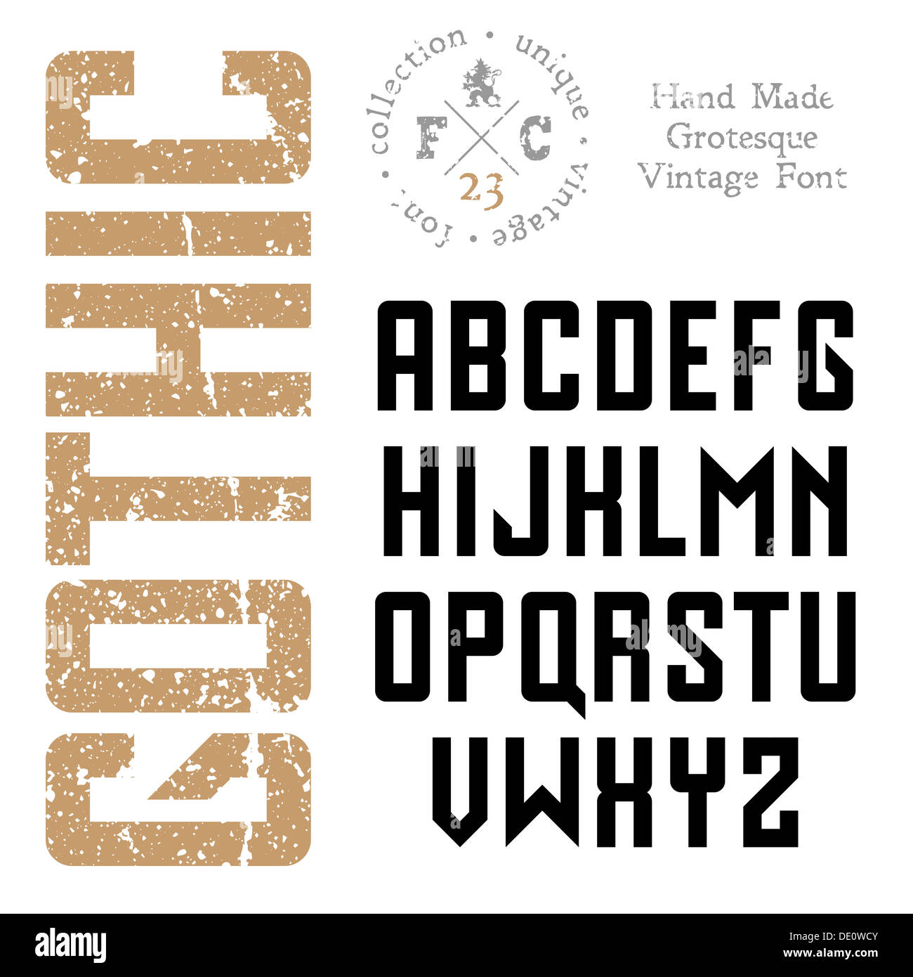 Handmade retro font. Sans serif type Stock Photo - Alamy