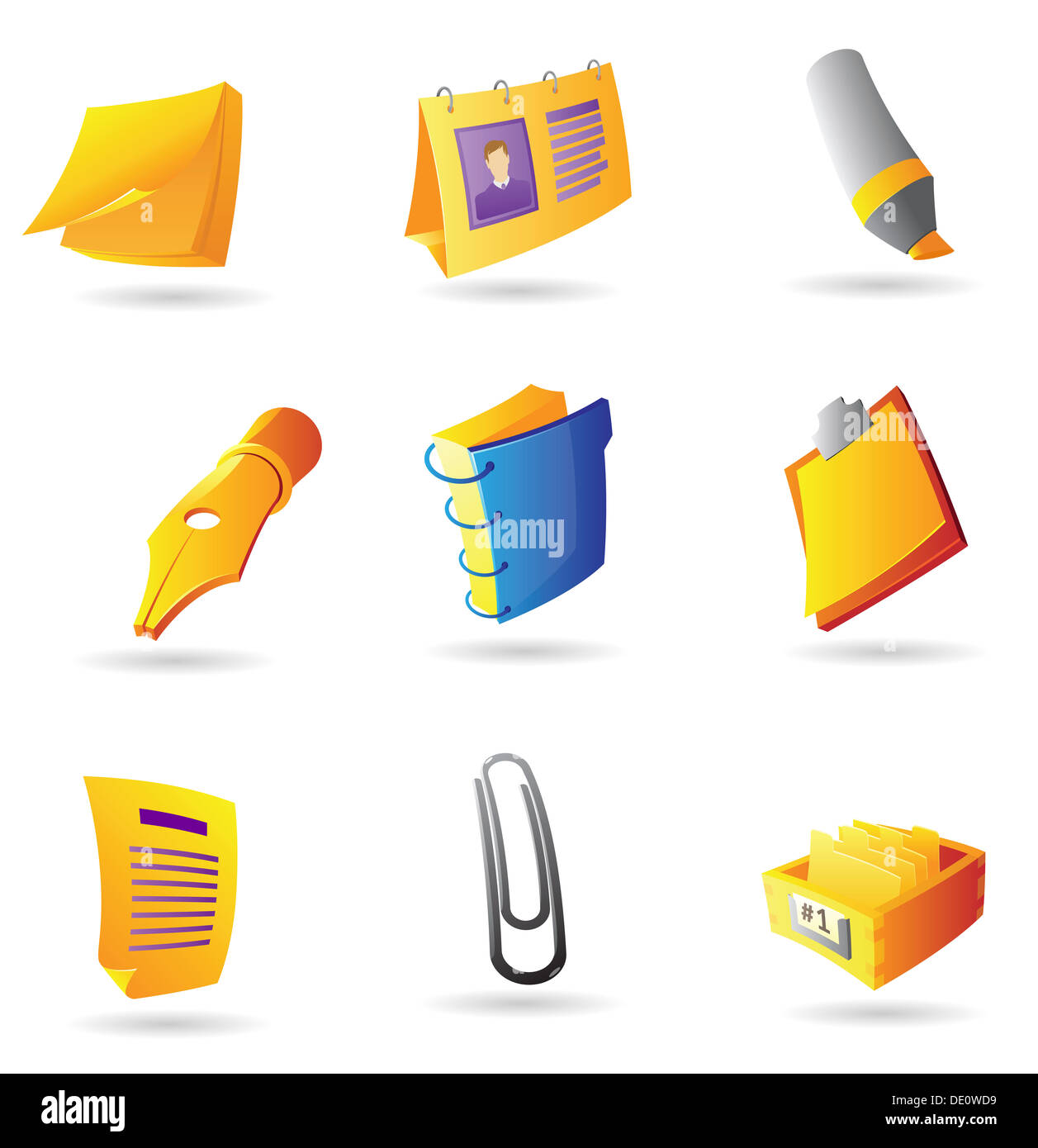 Icons for office items Stock Photo - Alamy