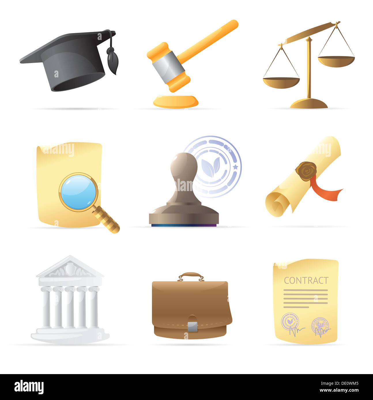 Icons for law Stock Photo - Alamy