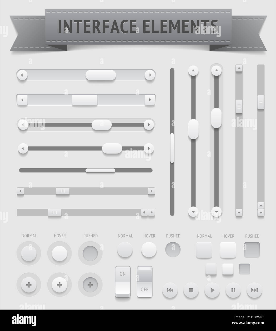 User interface elements. Raster version Stock Photo - Alamy