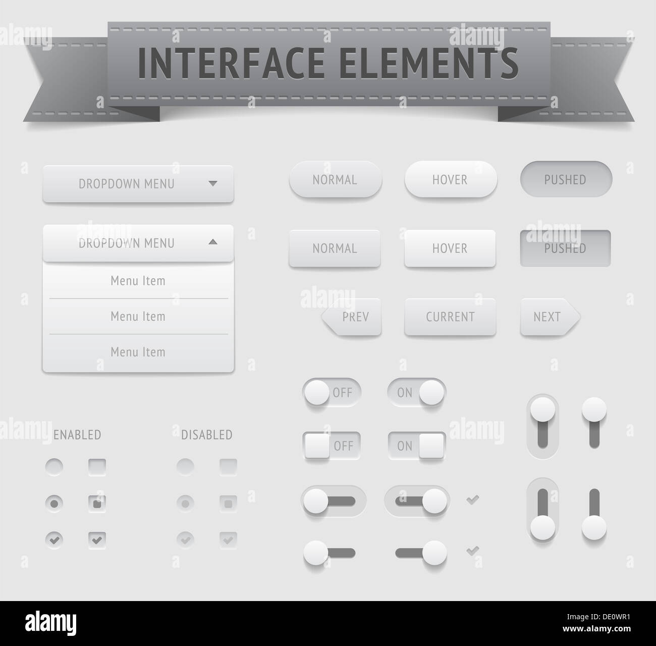 User interface elements. Raster version Stock Photo - Alamy
