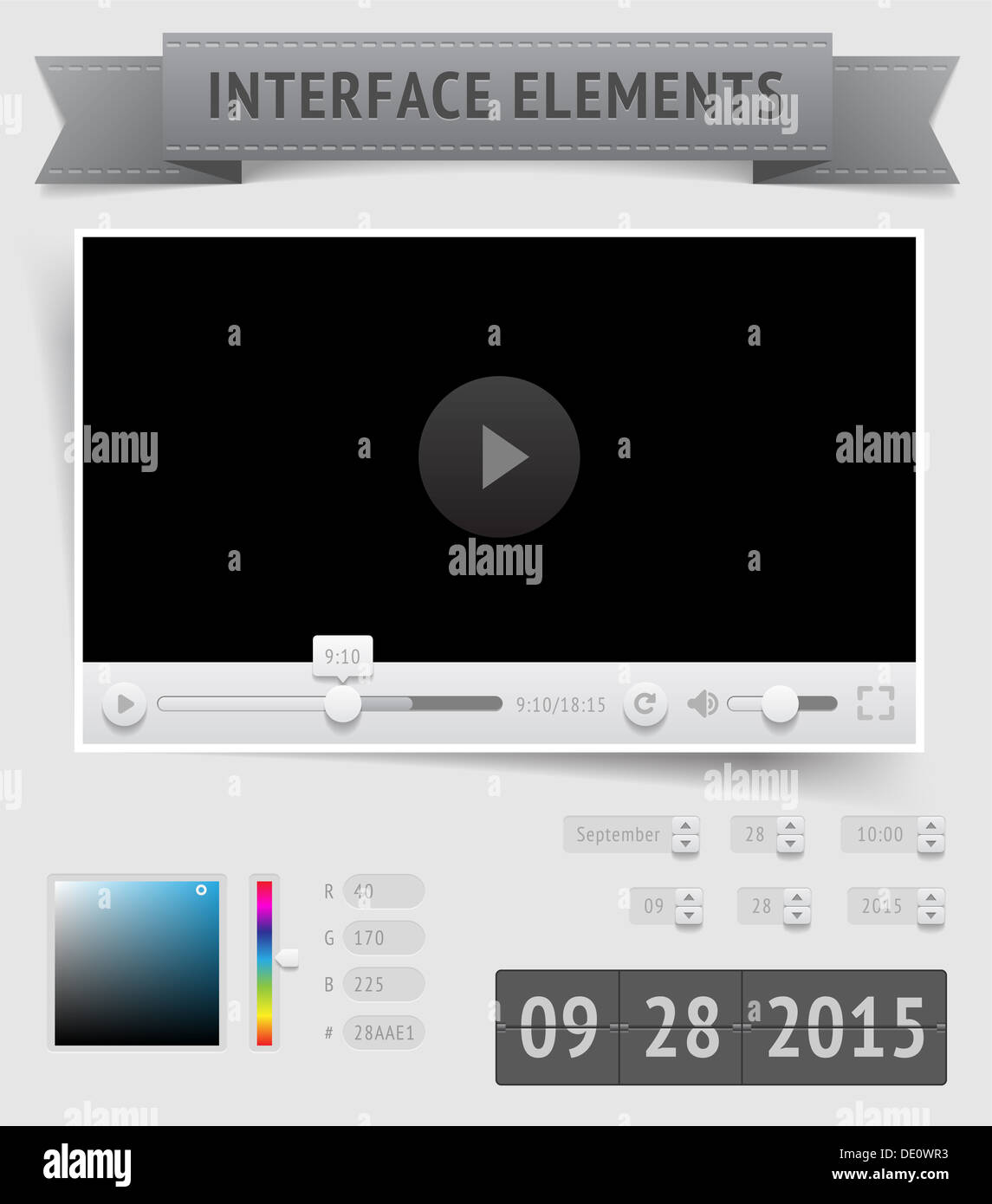 User interface elements. Raster version Stock Photo - Alamy