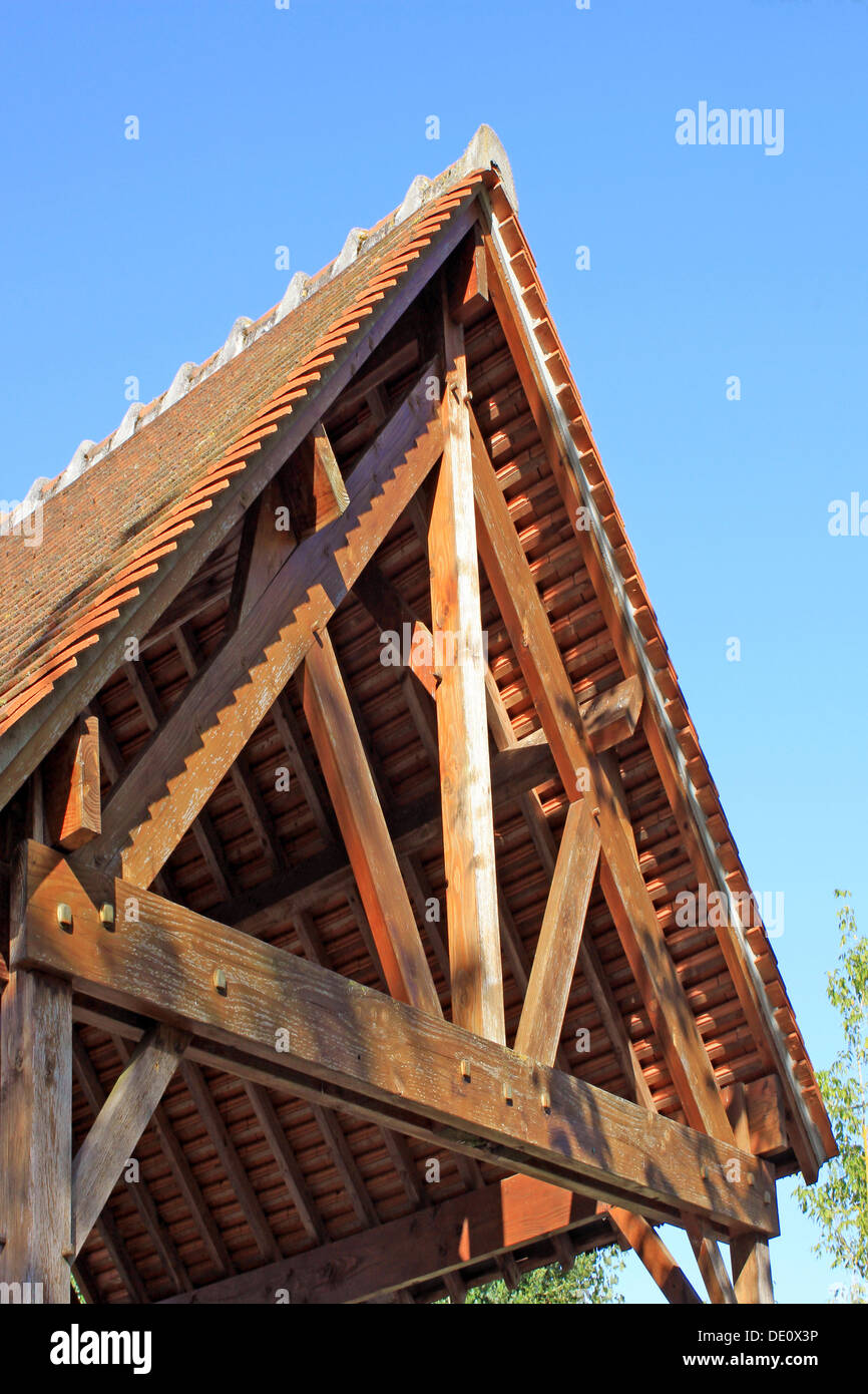 Natural wood construction of a house or business for an ecological ...