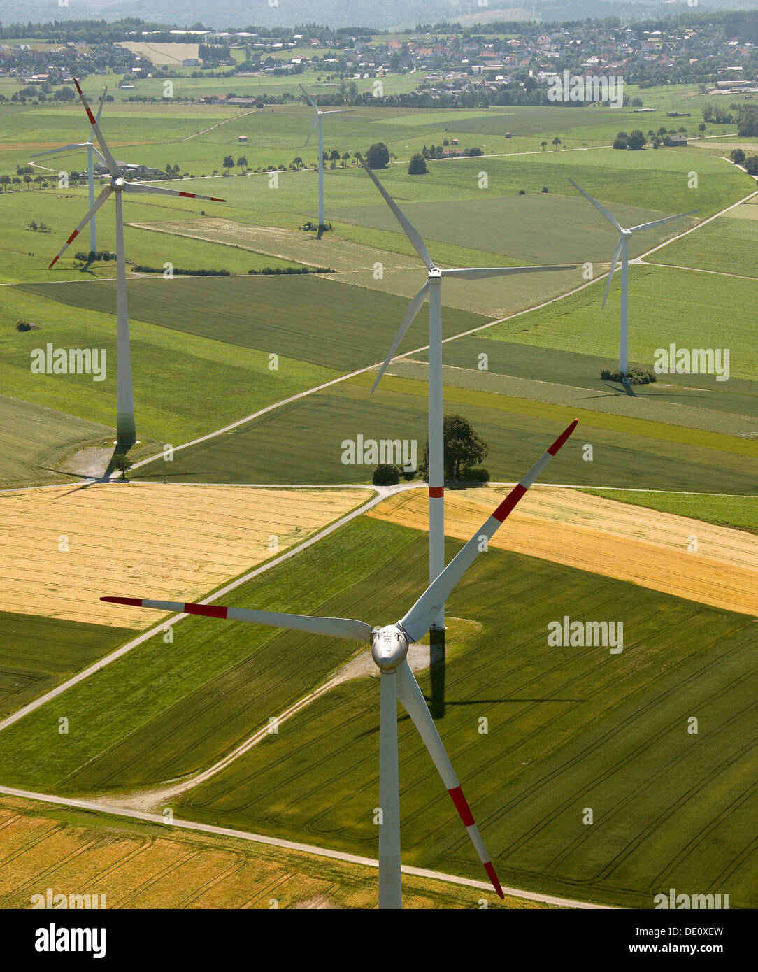 Aerial view farm wind turbines hi-res stock photography and images - Alamy