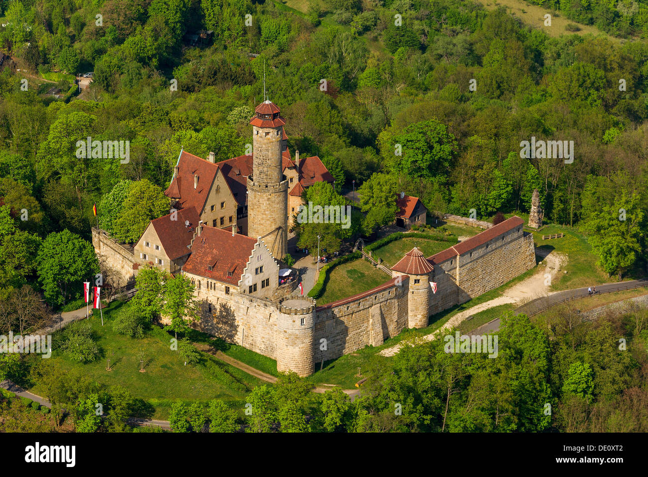 Aerial view, Altenburg castle, Bamberg, Upper Franconia, Bavaria Stock ...