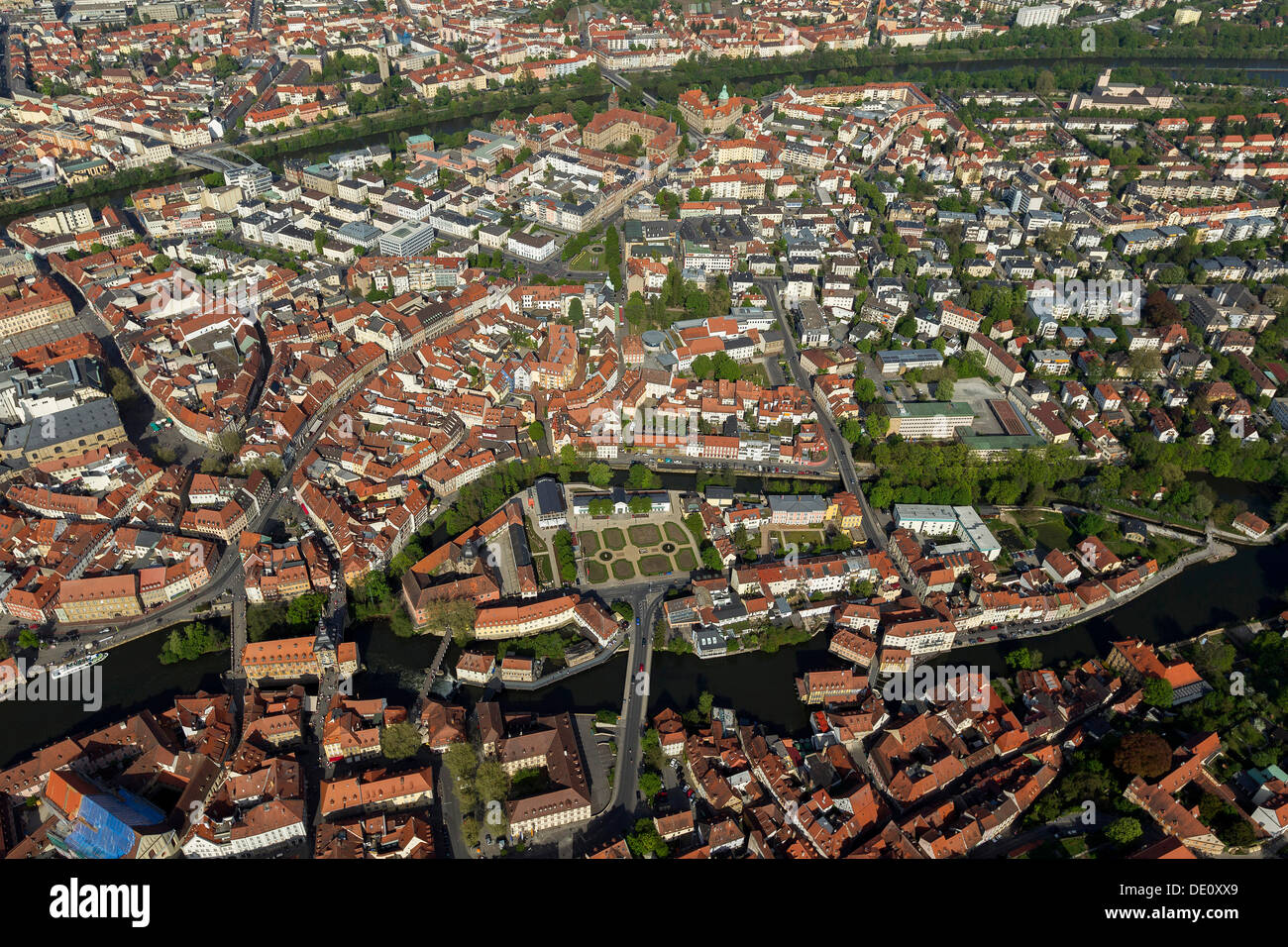 Aerial view, Bamberg, Upper Franconia, Bavaria Stock Photo - Alamy