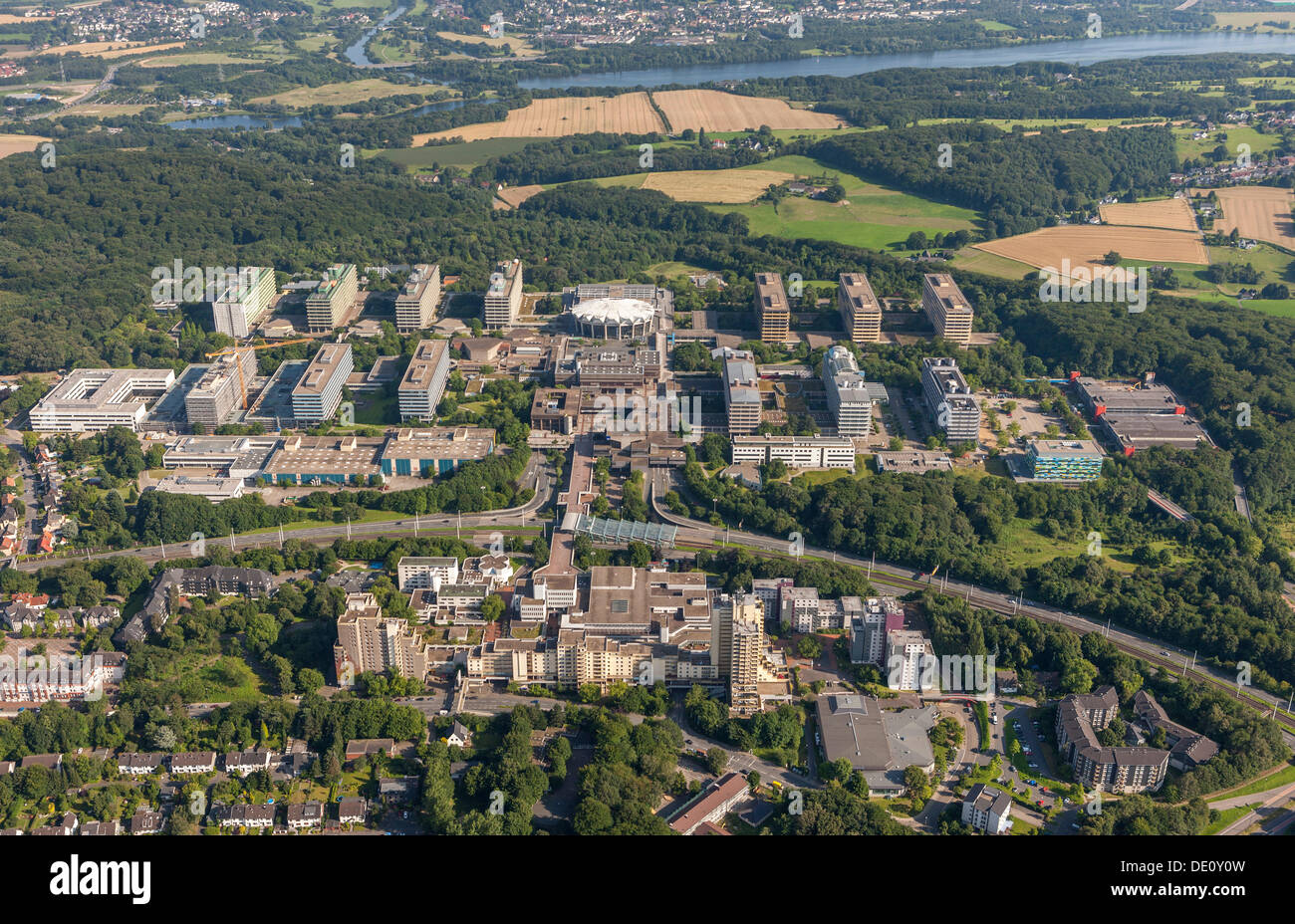 Aerial view, RUB, Ruhruniversitaet, Ruhr University Bochum, Ruhr Area ...