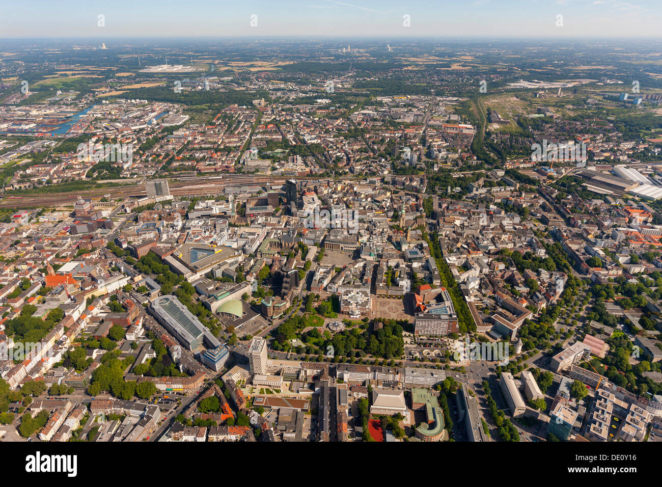 Aerial view, town centre of Dortmund, Ruhr Area, North Rhine-Westphalia ...