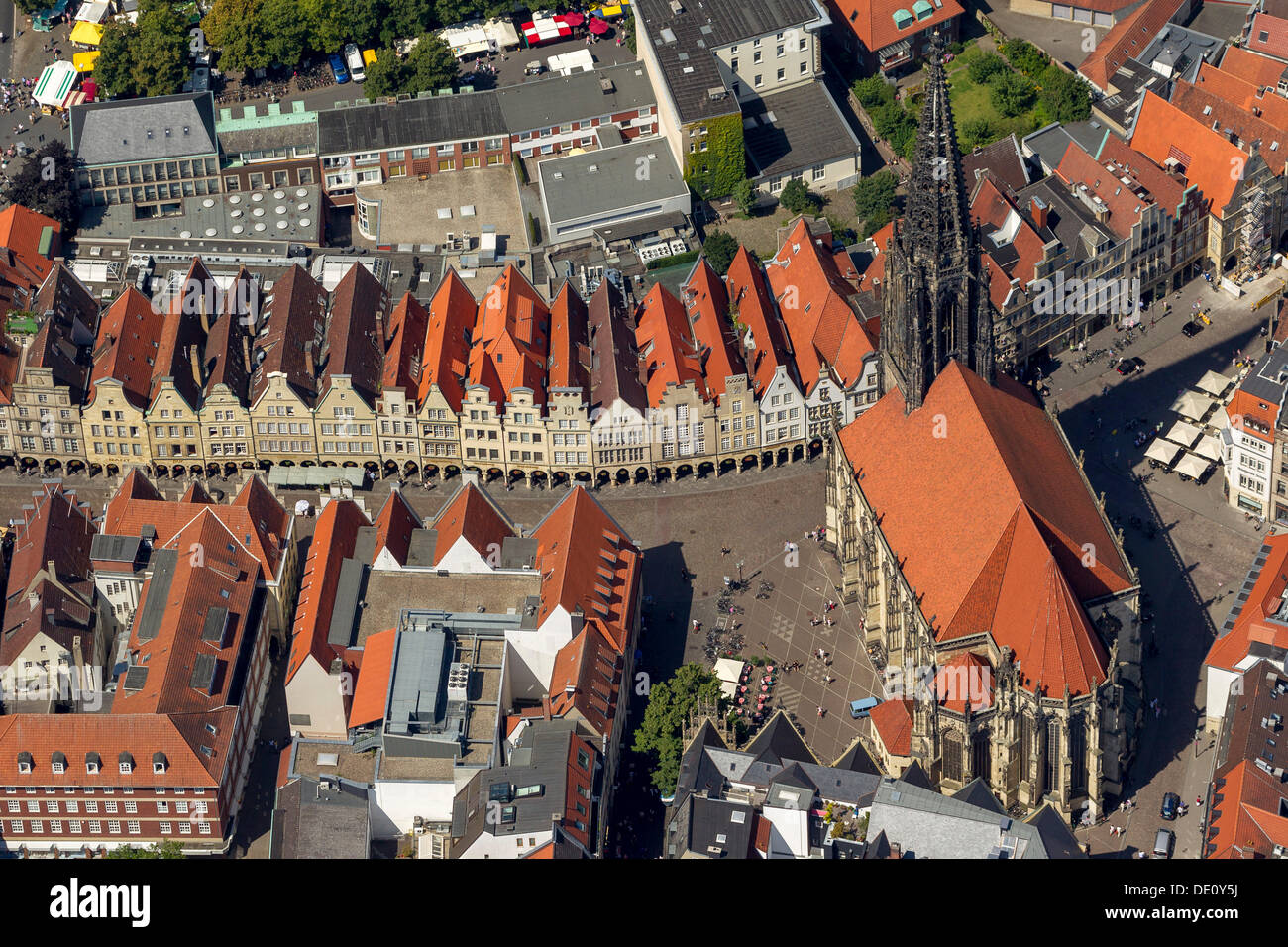 Aerial view, Prinzipalmarkt square, a historic merchant street ...
