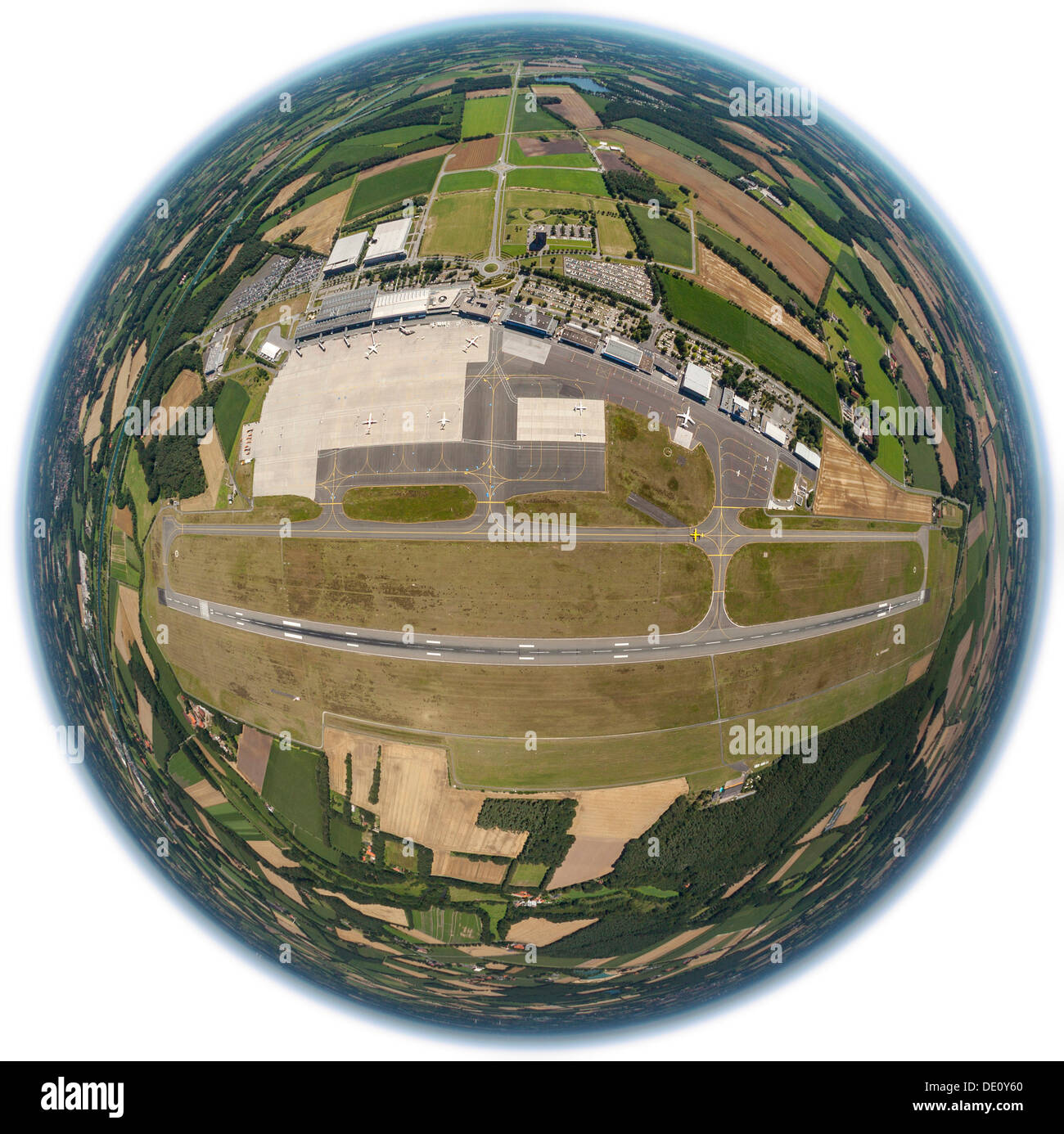 Aerial view, shot with a fisheye lens, Muenster Osnabrueck ...