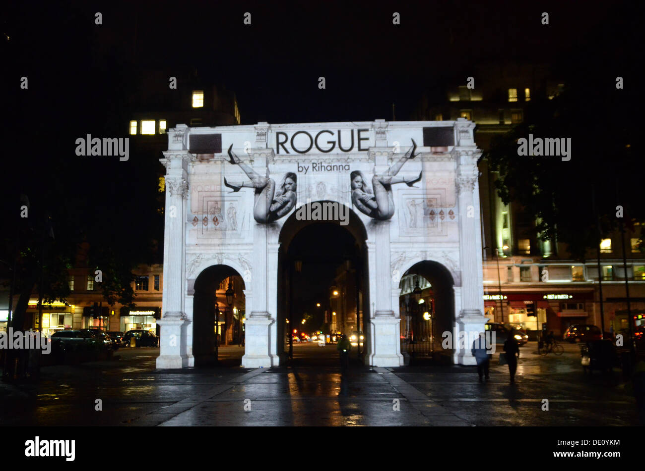 London, UK. 09th Sep, 2013. Rogue By Rihanna - Marble Arch Ilummination ...