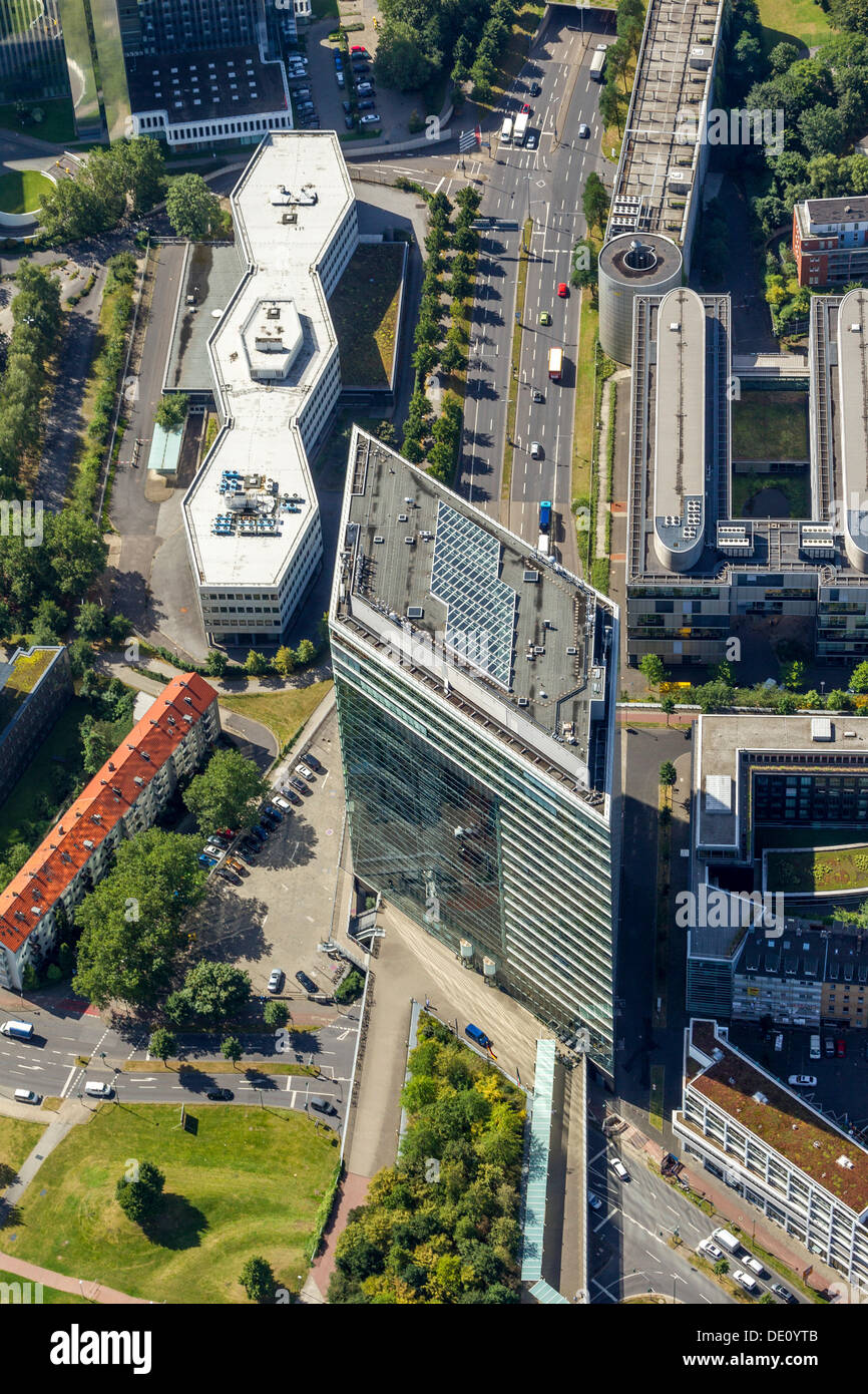 Aerial view, Stadttor skyscarper, Duesseldorf, North Rhine-Westphalia ...