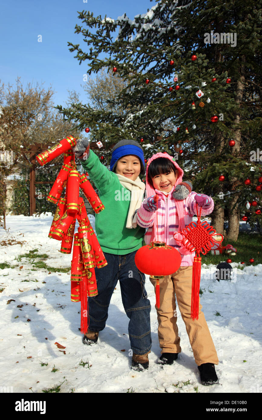 Children celebrating Chinese New Year Stock Photo - Alamy