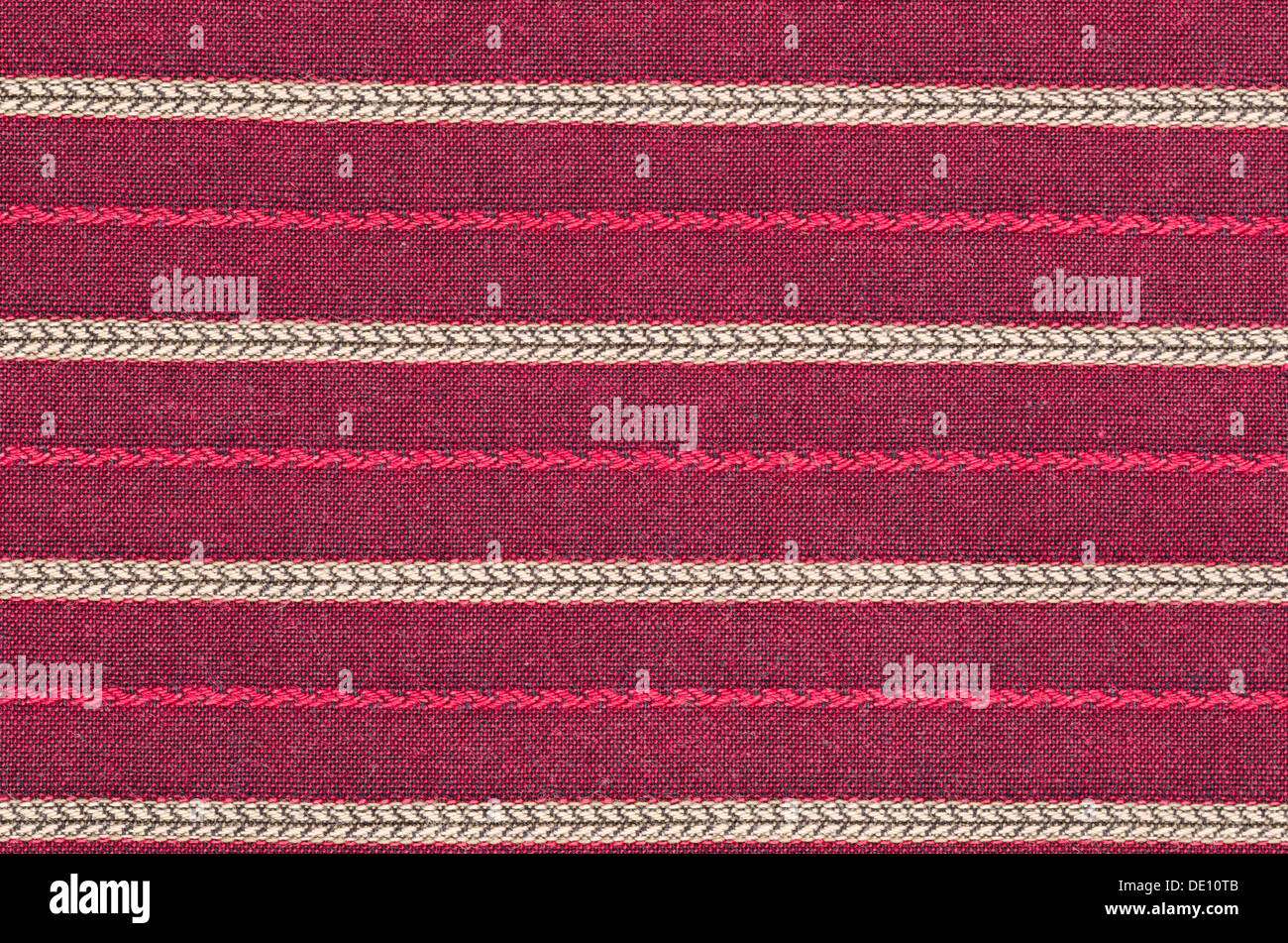 Striped red cotton fabric, a textile background Stock Photo - Alamy