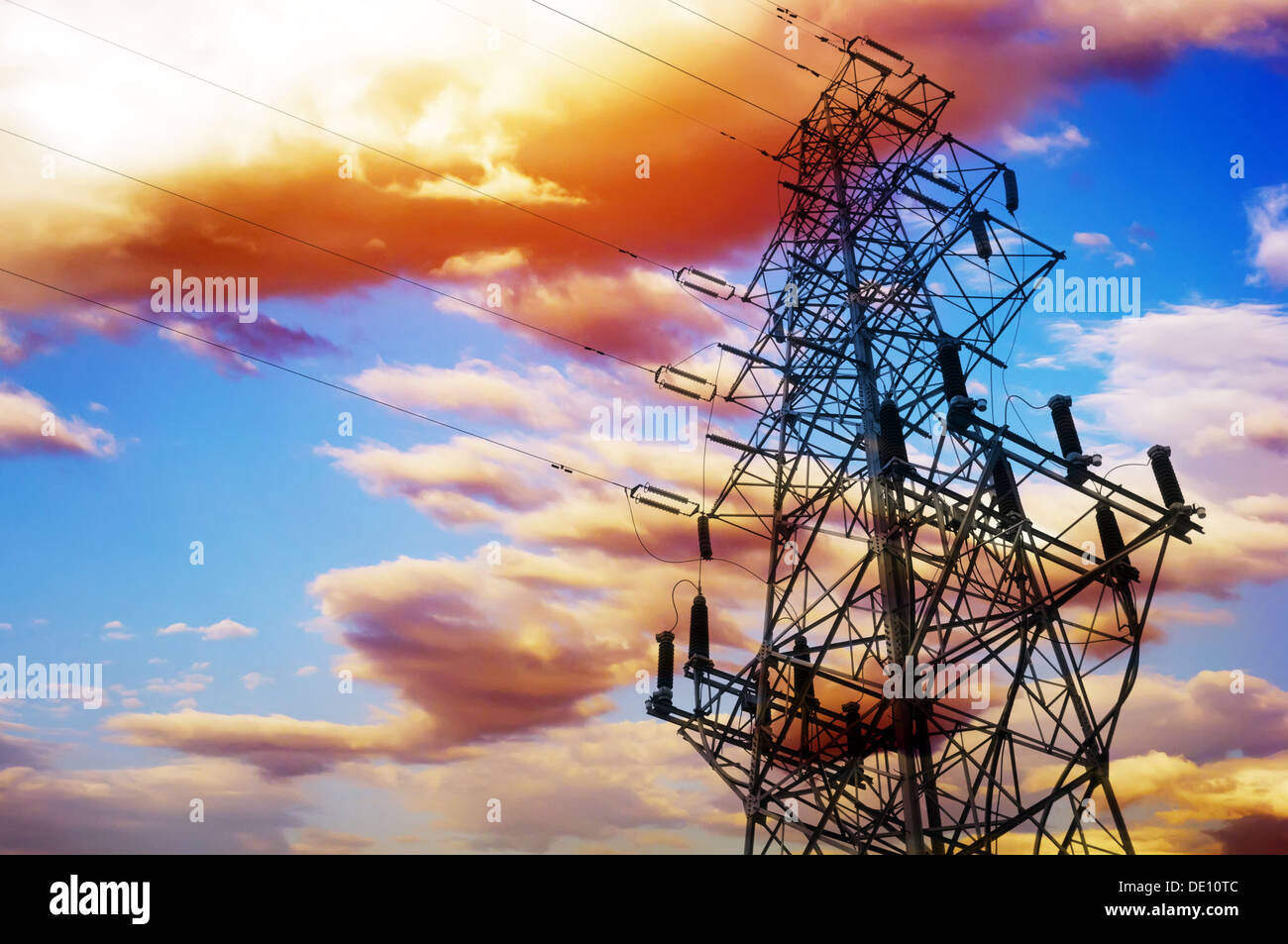 Power tower in the sky background Stock Photo - Alamy