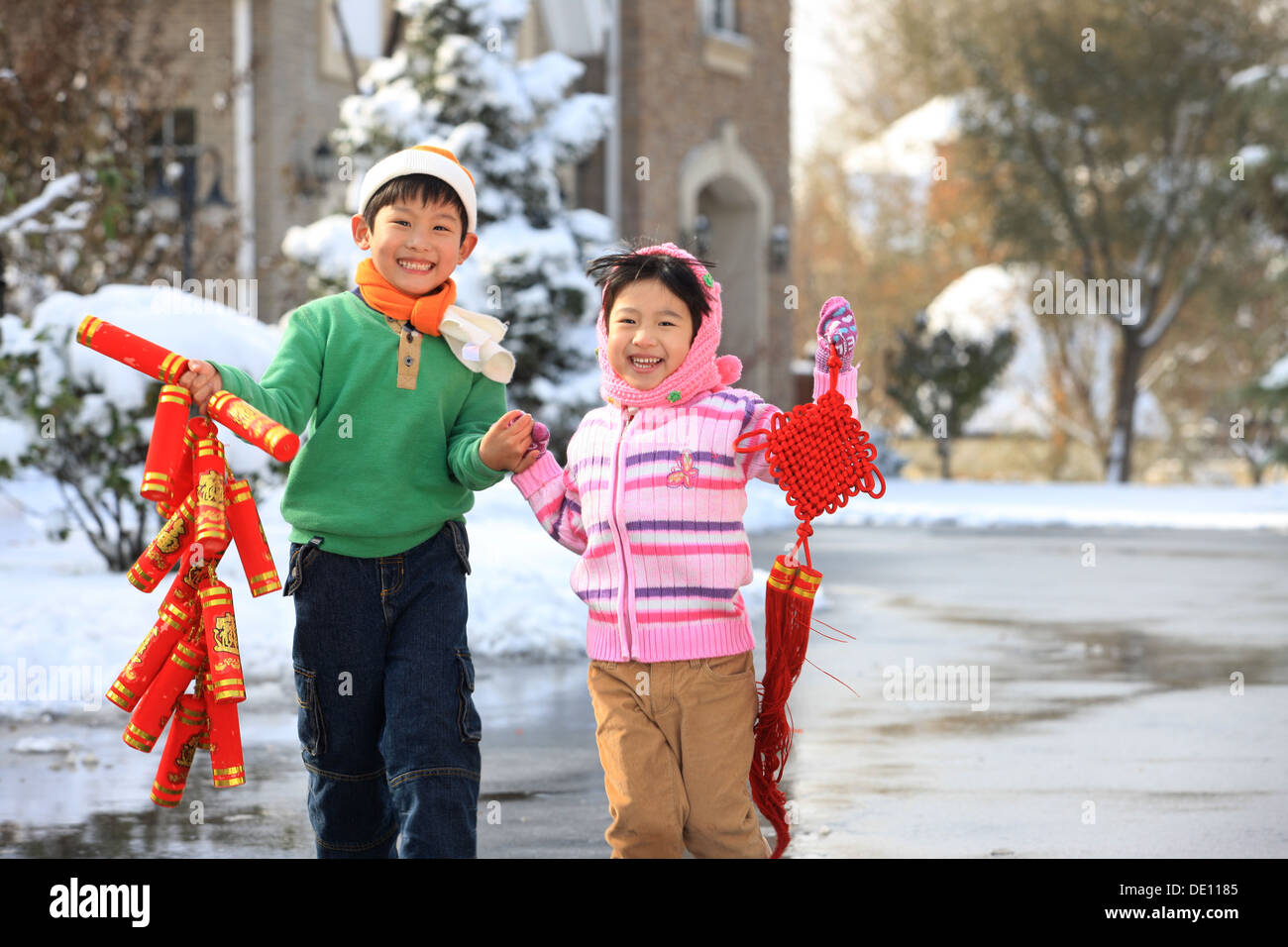 Children celebrating Chinese New Year Stock Photo - Alamy