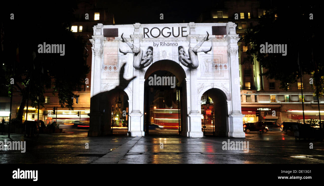 London, UK. 09th Sep, 2013. Rihanna makes her mark on London, Marble ...