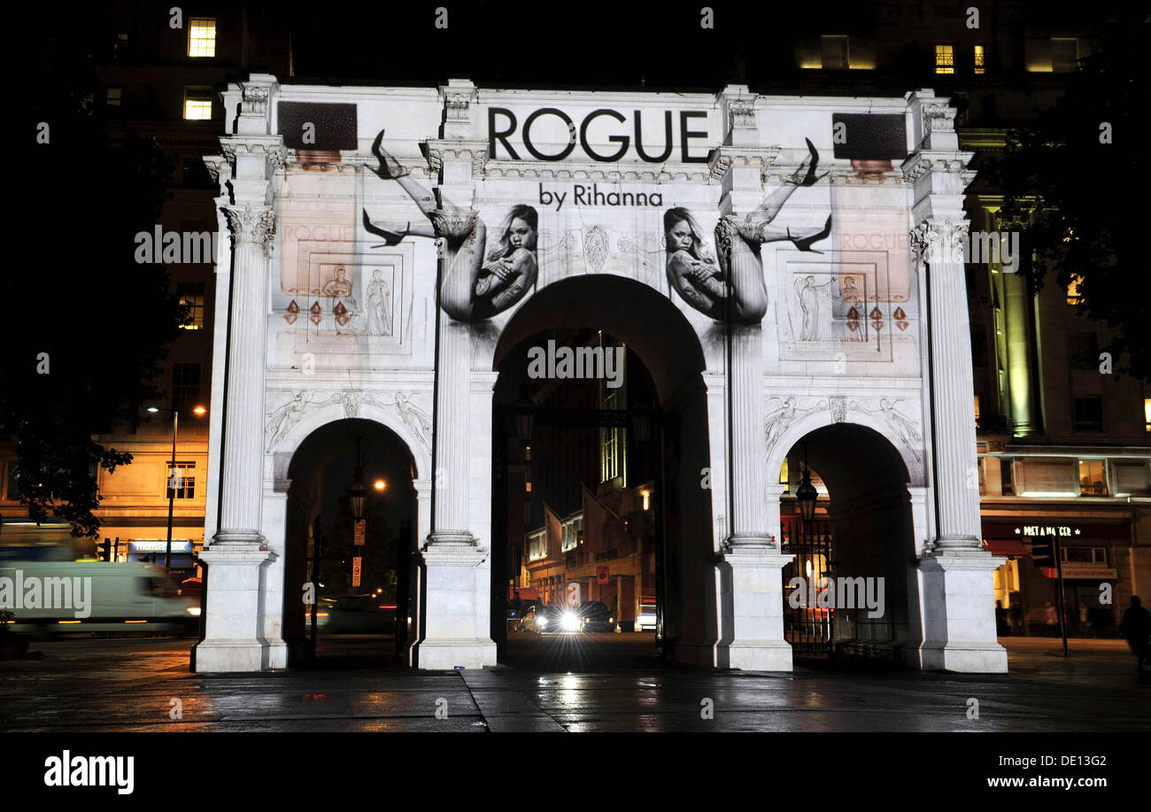 London, UK. 09th Sep, 2013. Rihanna makes her mark on London, Marble ...