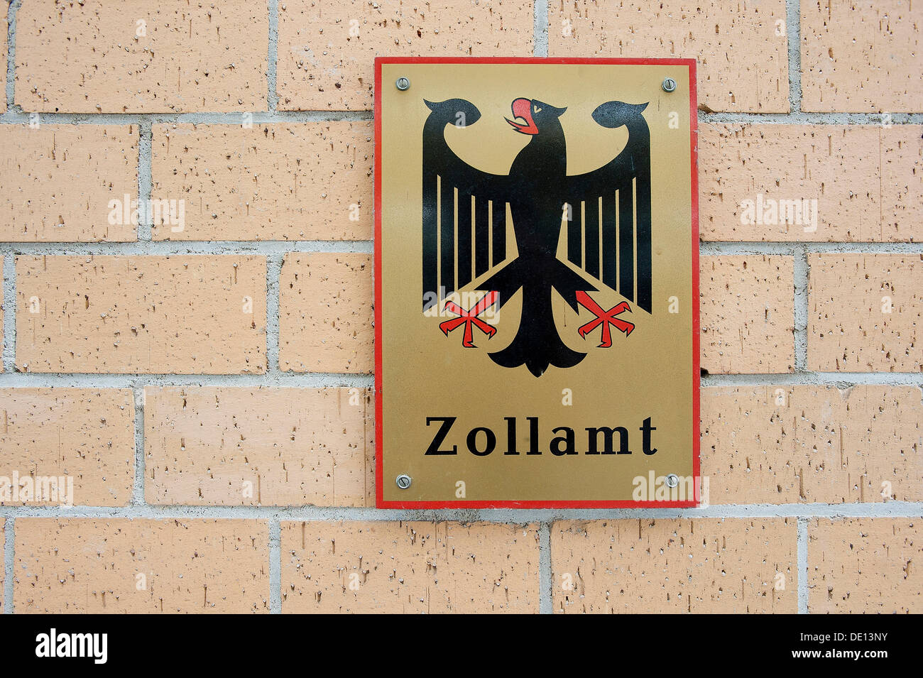 Sign "Zollamt", German for "customs office", border crossing between ...