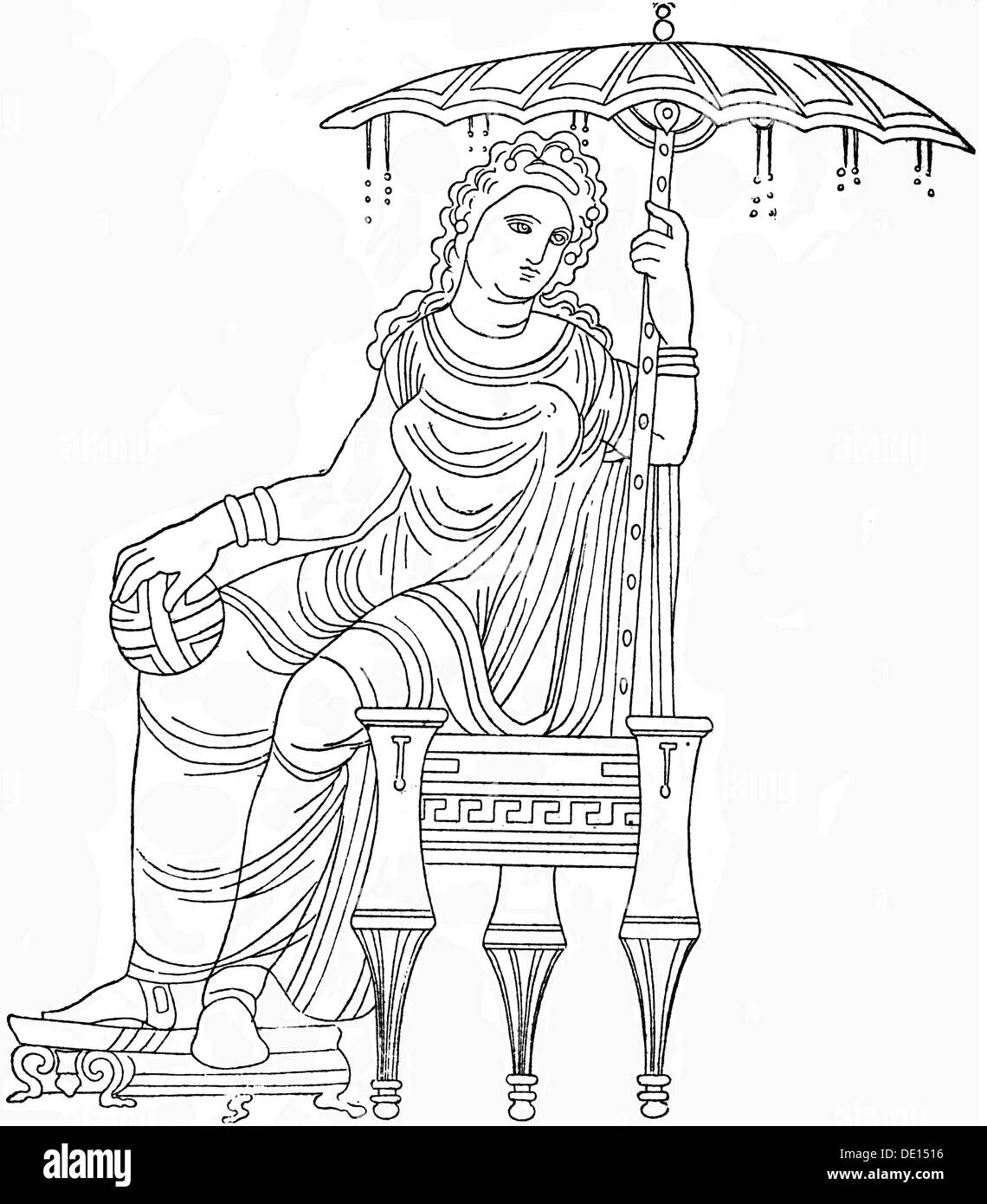 Fashion engraving women 19th century Black and White Stock Photos ...