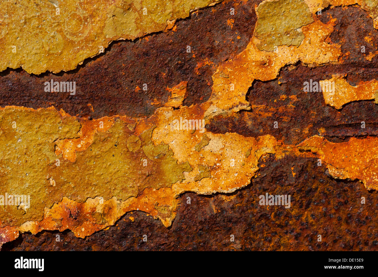 Metal surface with rust and remains of paint, detailed view Stock Photo ...
