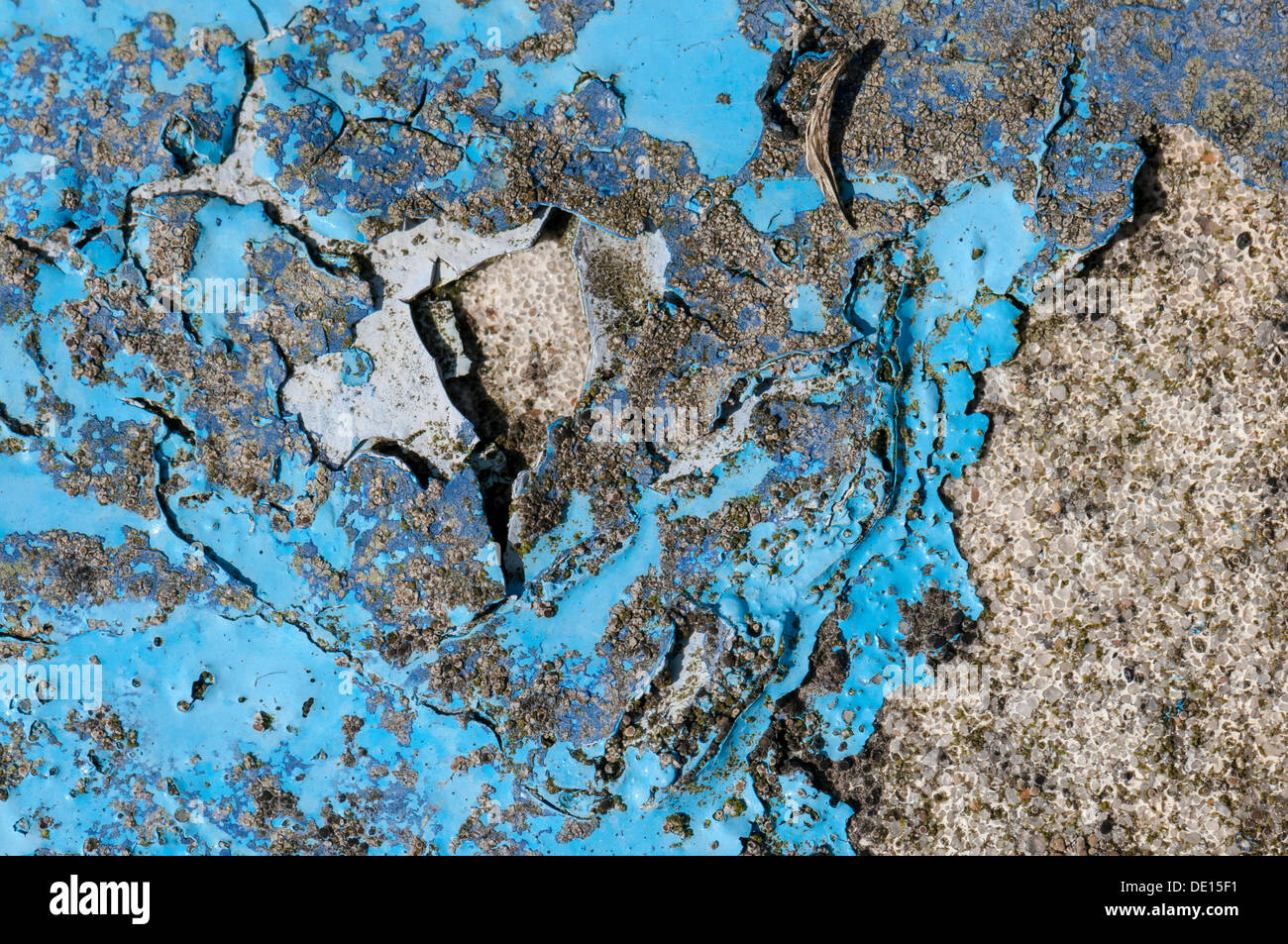 Concrete wall with weathered blue paint Stock Photo - Alamy