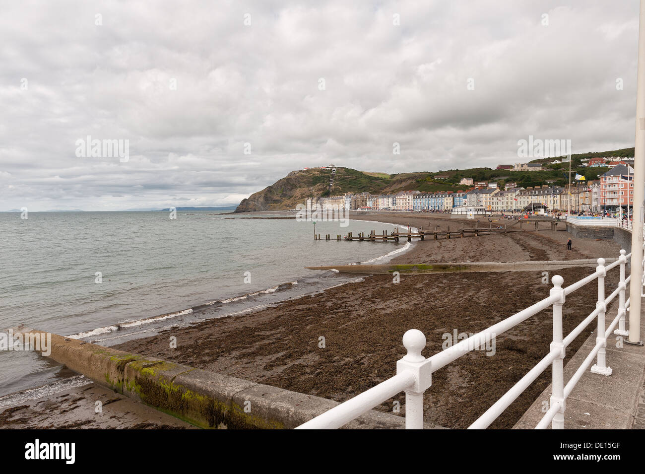 Aberystwyth seafront promenade Constitution Hill with its funicular ...